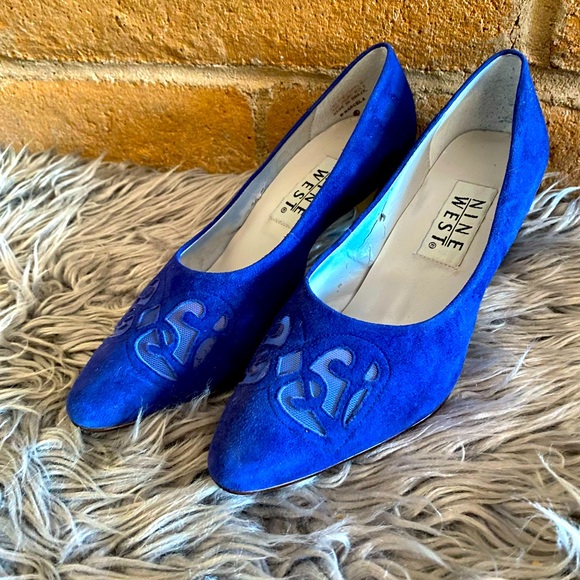 Nine West | Shoes | Vintage Nine West Blue Suede Pumps | Poshmark